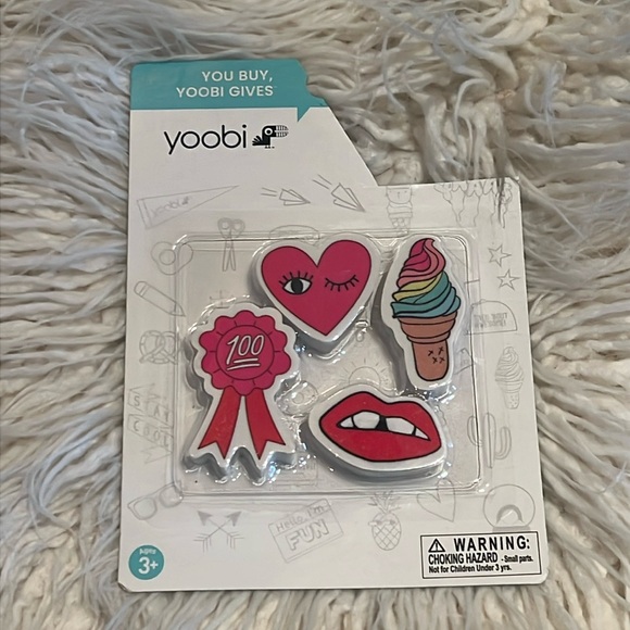 Yoobi | Accessories | Yoobi Heart Lips Award And Ice Cream Kids Eraser ...